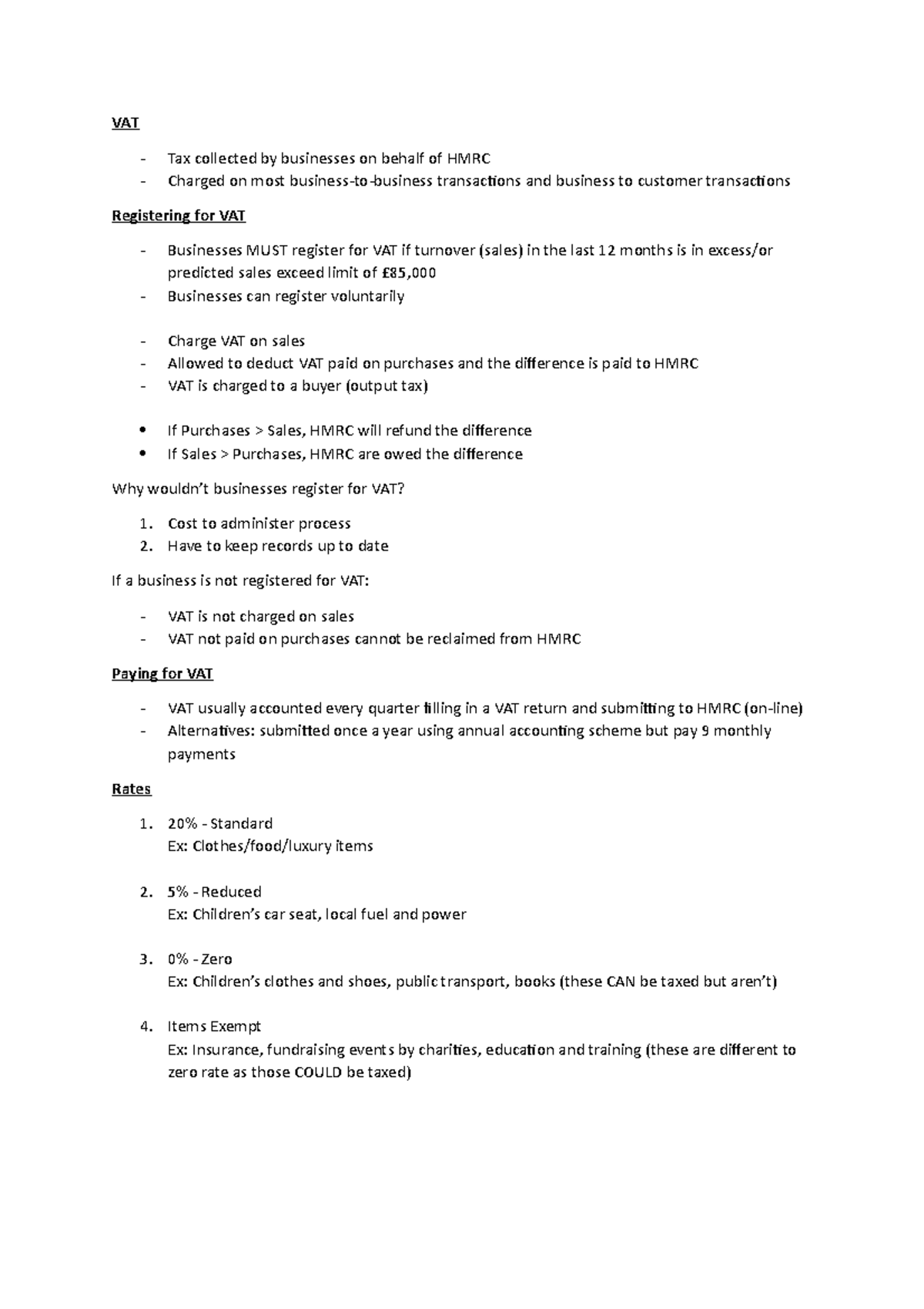 VAT Revision - Summary Accounting Information and Employment - VAT Tax ...