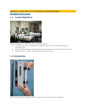 Module 11 Maintenance of Intravenous Fluid Therapy - Module 11 Lessons ...