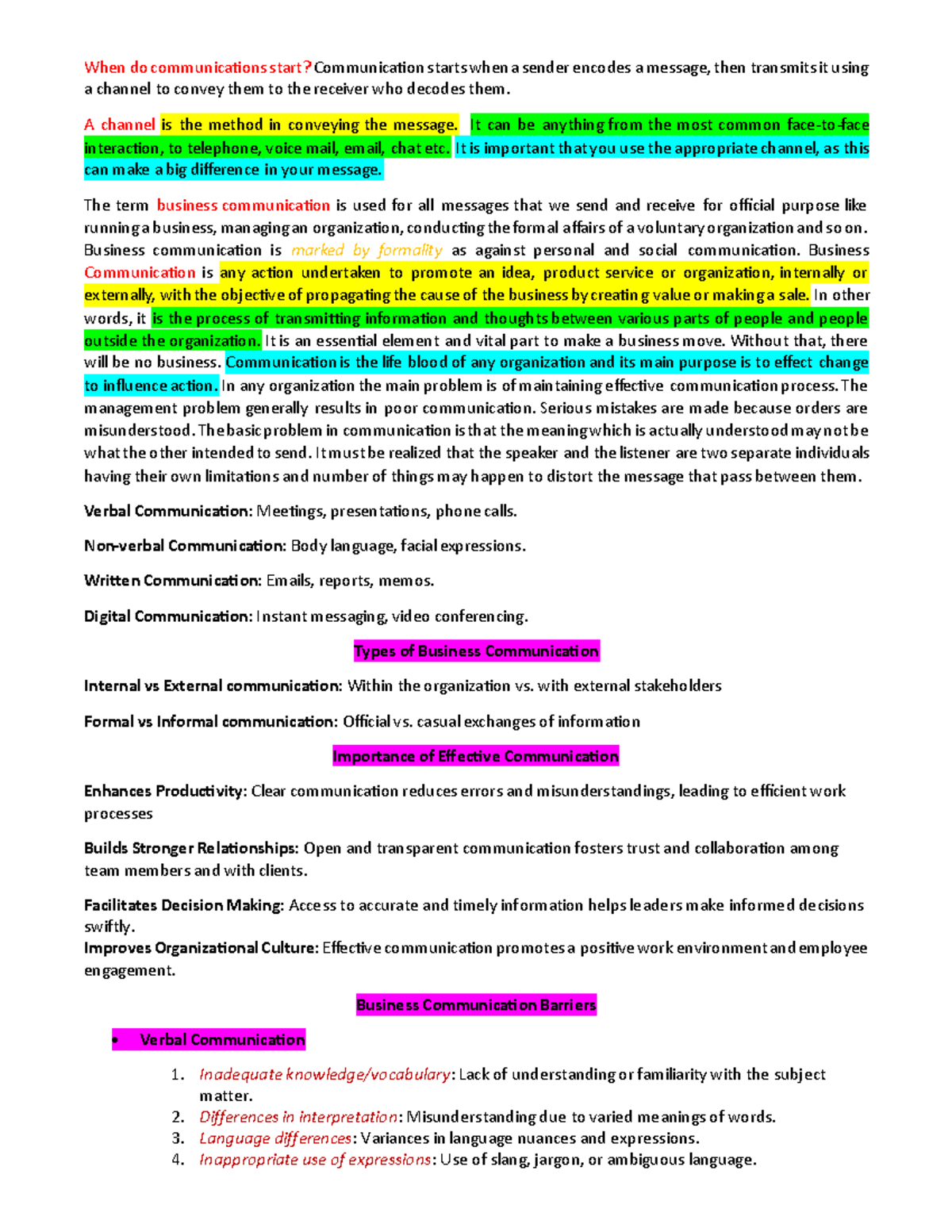 BAM 006- Module 1-8 - BAM 006- Business Communication Lecture notes ...