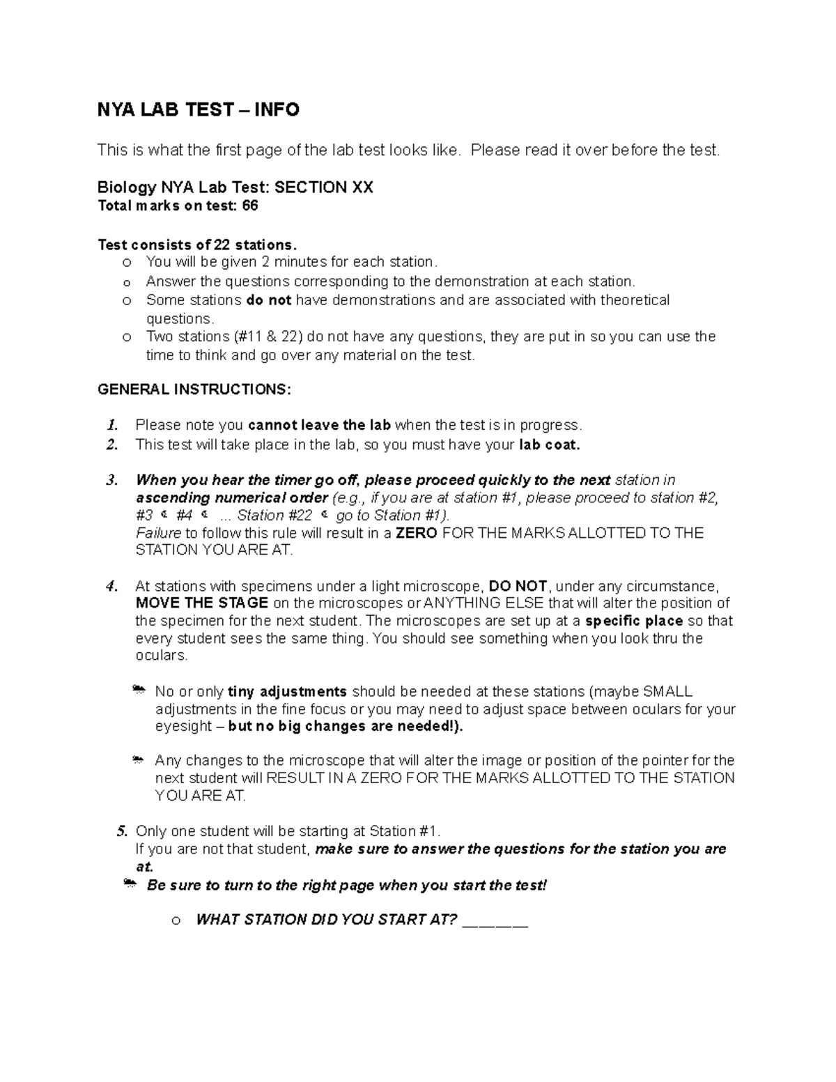 NYA Lab Test W23 - yes - NYA LAB TEST – INFO This is what the first ...