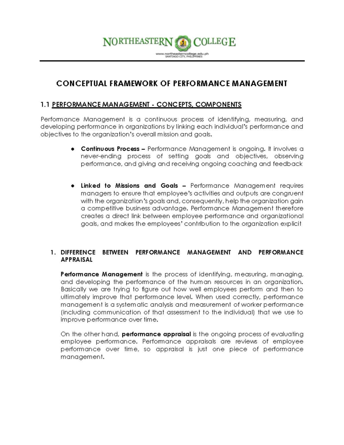 PMS-Module 240206 170321 - CONCEPTUAL FRAMEWORK OF PERFORMANCE ...