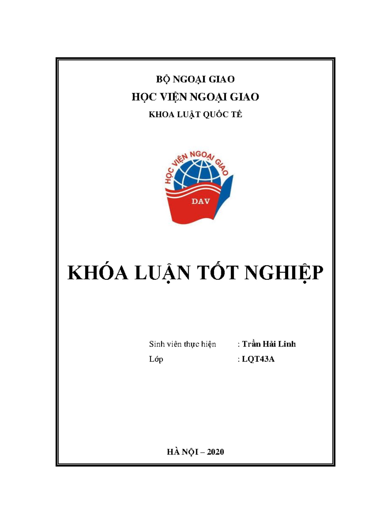 [KLTN]-Tran Hai Linh 19e0811b-1 - BỘ NGOẠI GIAO HỌC VIỆN NGOẠI GIAO ...