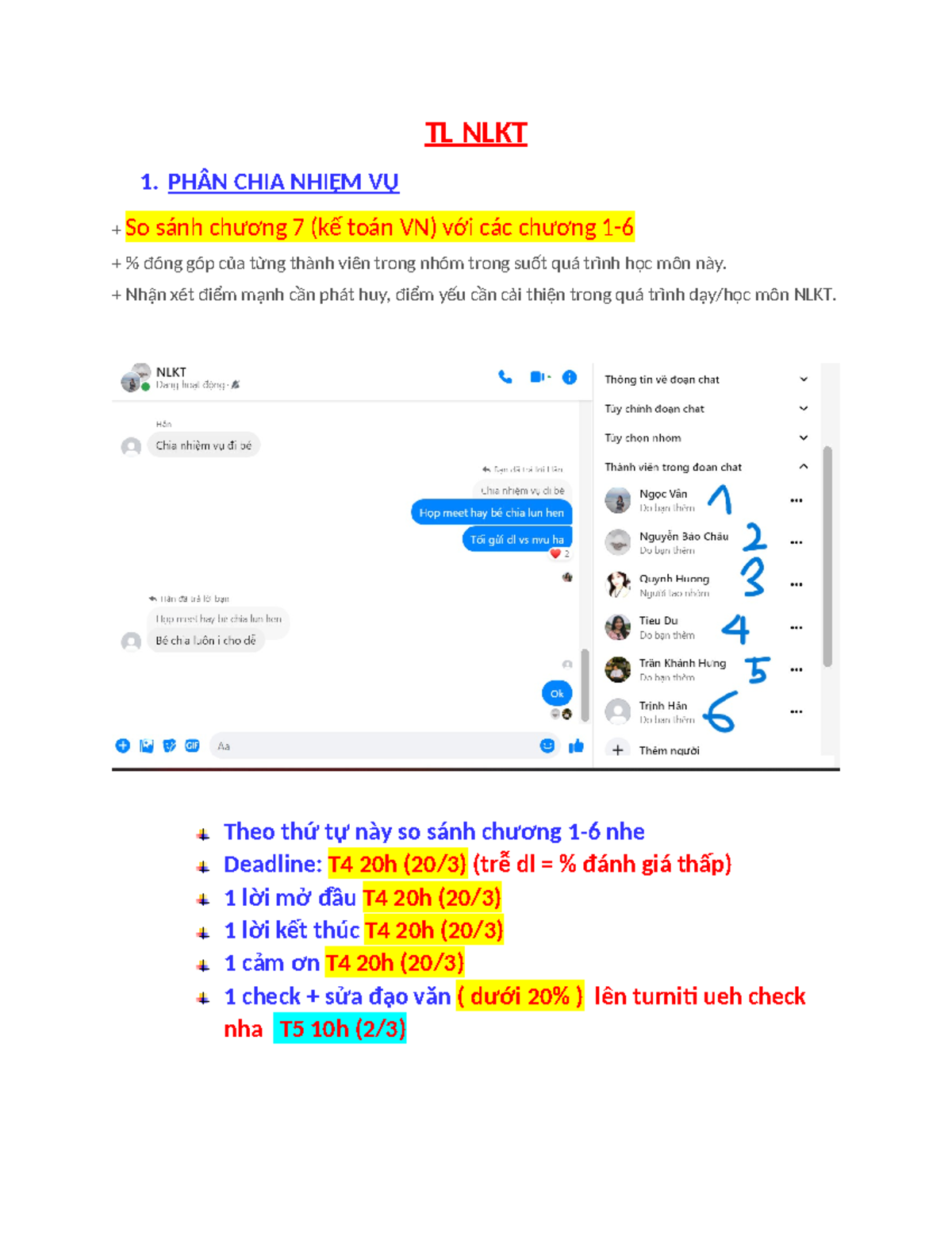 TL-NLKT - nlkt - TL NLKT 1. PHÂN CHIA NHIỆM VỤ + So sánh chương 7 (kế toán VN) với các chương 1 ...