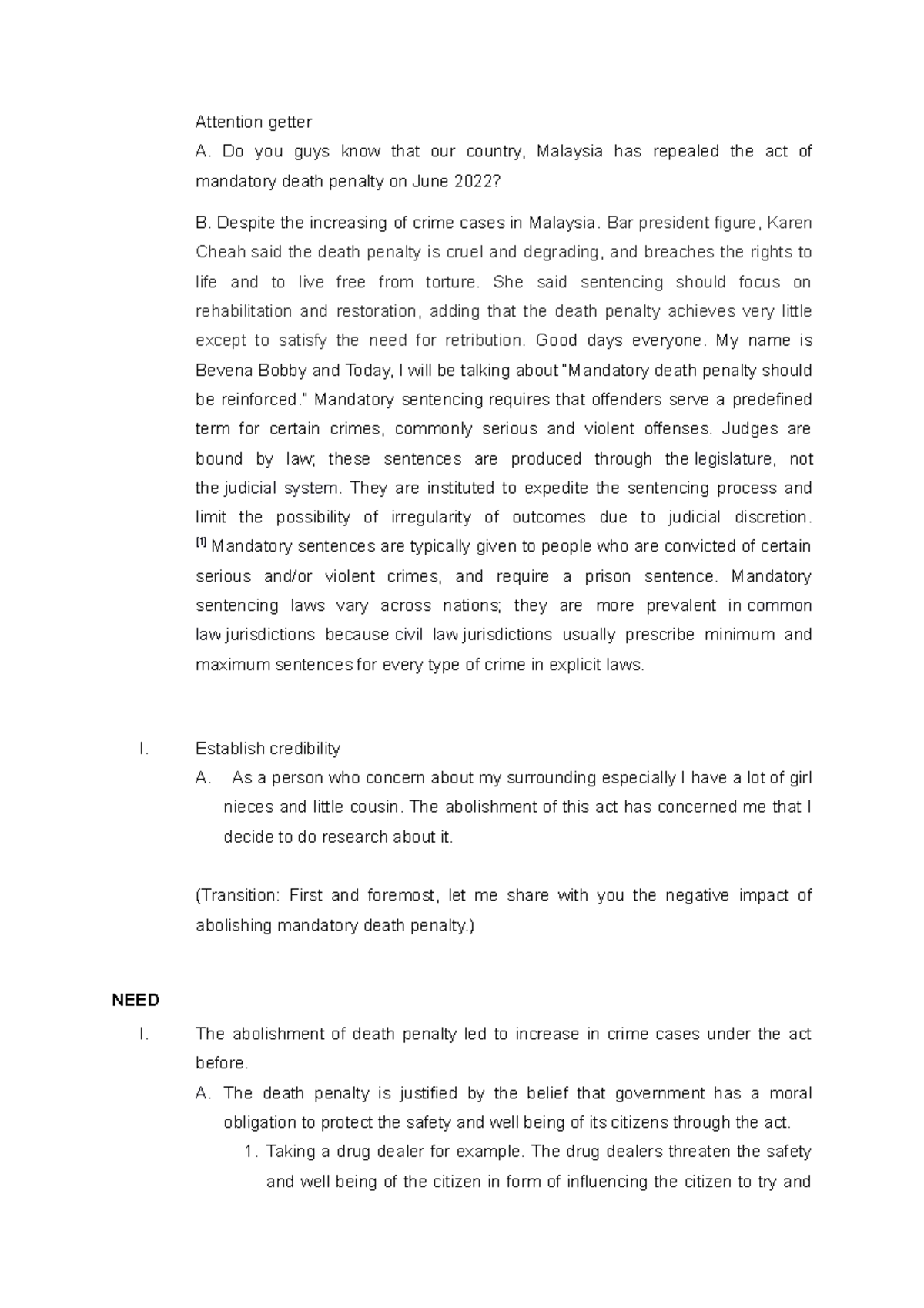 Elc script n - Example on how to do the persuasive speech with the ...