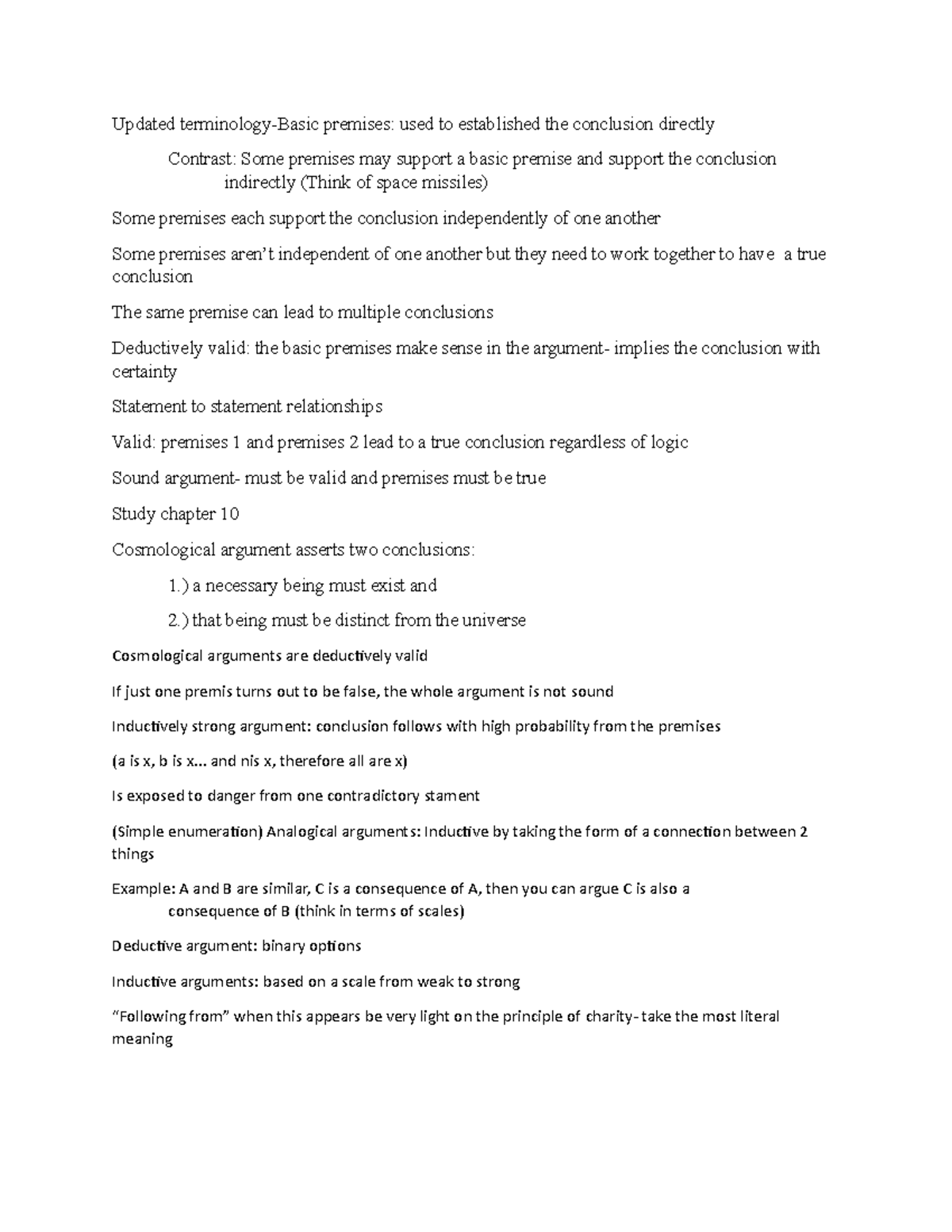 Module 9 class notes - Updated terminology-Basic premises: used to ...