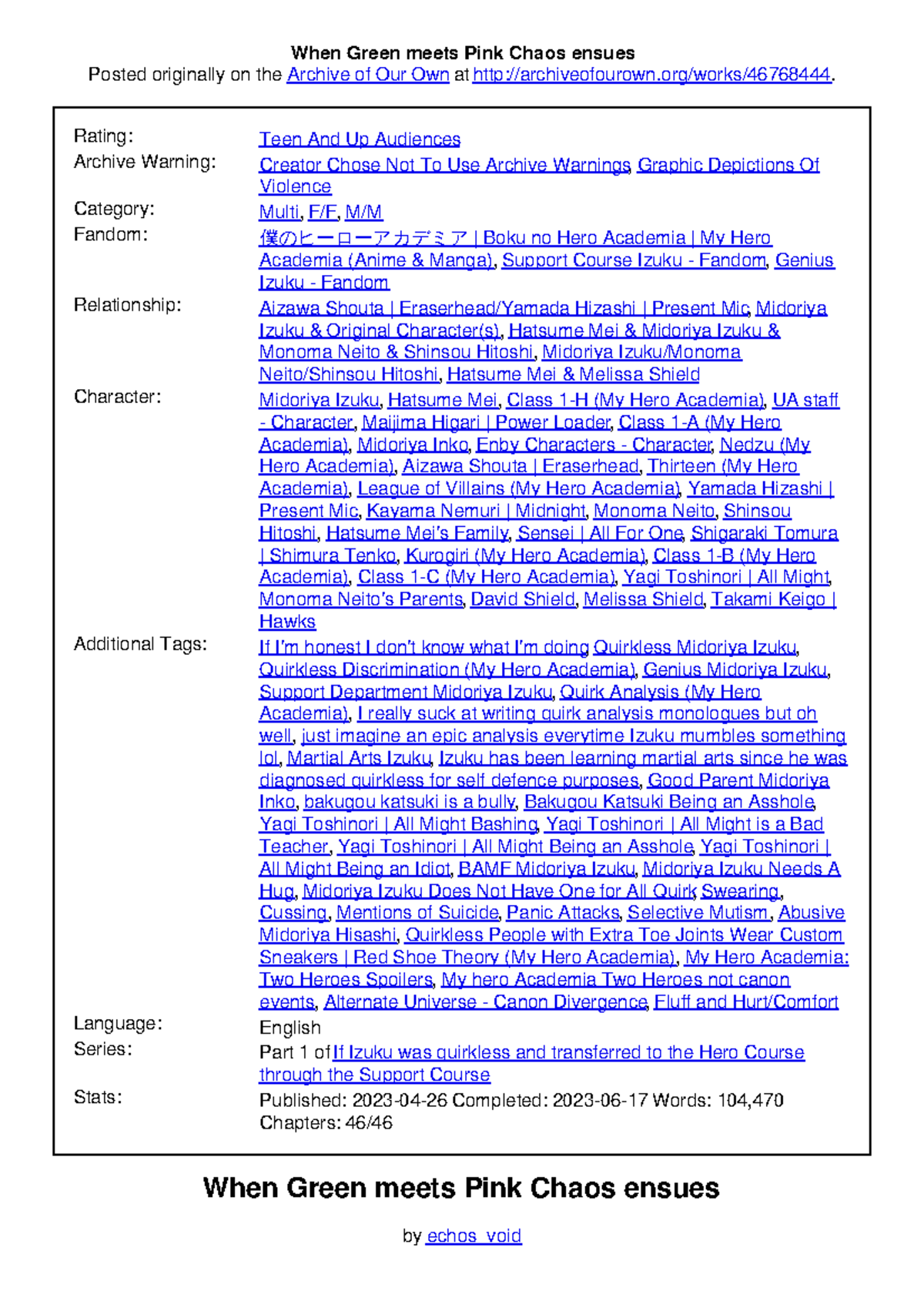 When Green meets Pink - A fanfic - When Green meets Pink Chaos ensues ...