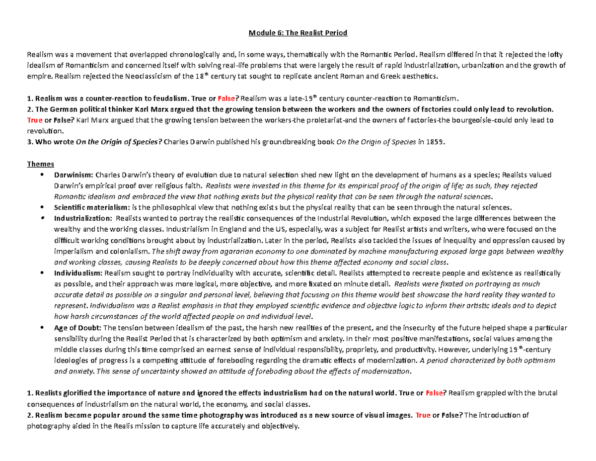 Module 6 - Study Guide created from Key concepts and instructor ...