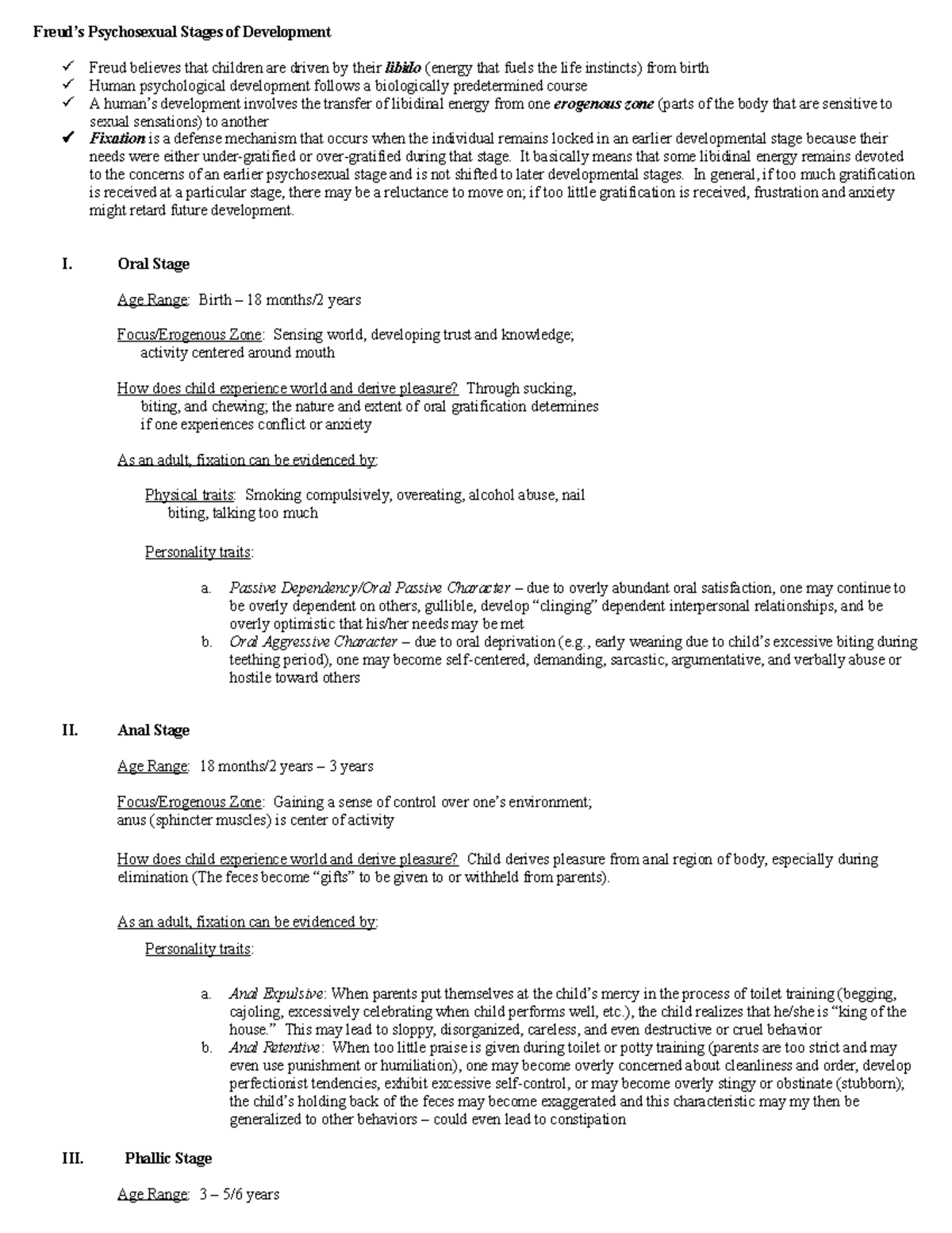 Freuds Psychosexual Stages of Development - It basically means that ...