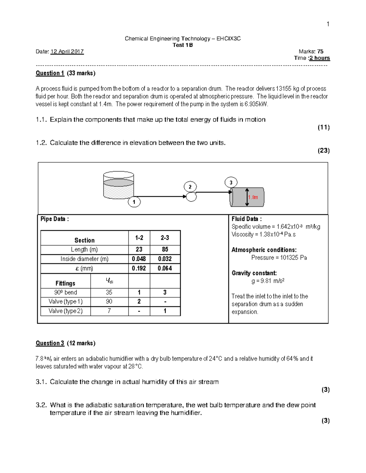 Ehcix 3C Test 1B S1 2017 MEMO - Warning: TT: undefined function: 32 ...