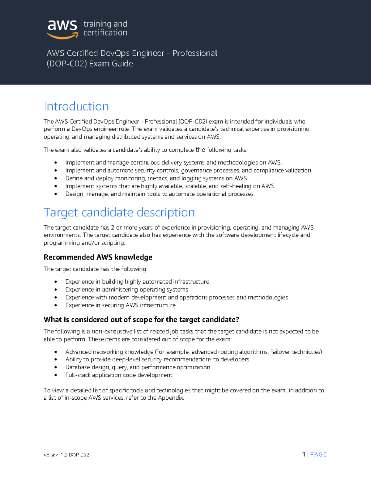AWS-Certified-Dev Ops-Engineer-Professional Exam-Guide - AWS Certified ...