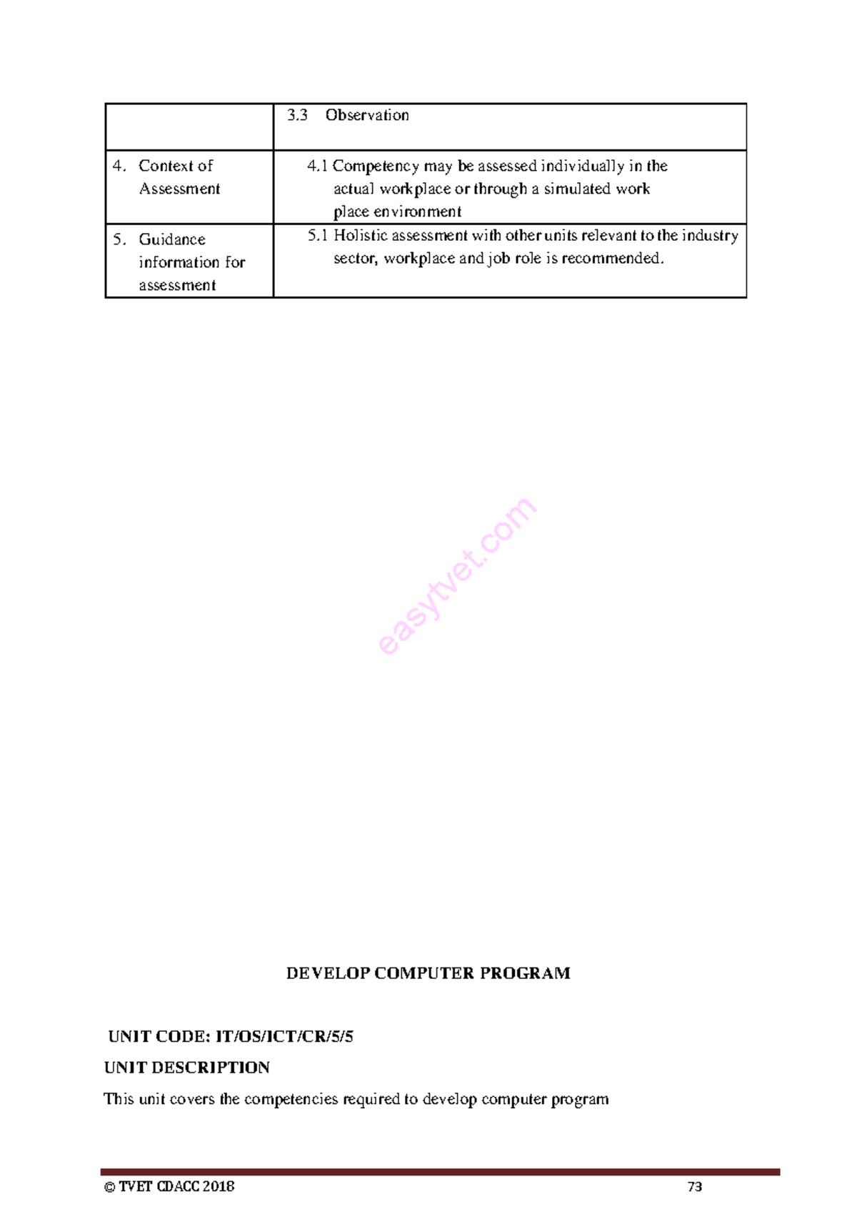 Comp program - Nothing much - 3 Observation 4. Context of Assessment 4 Competency may be ...