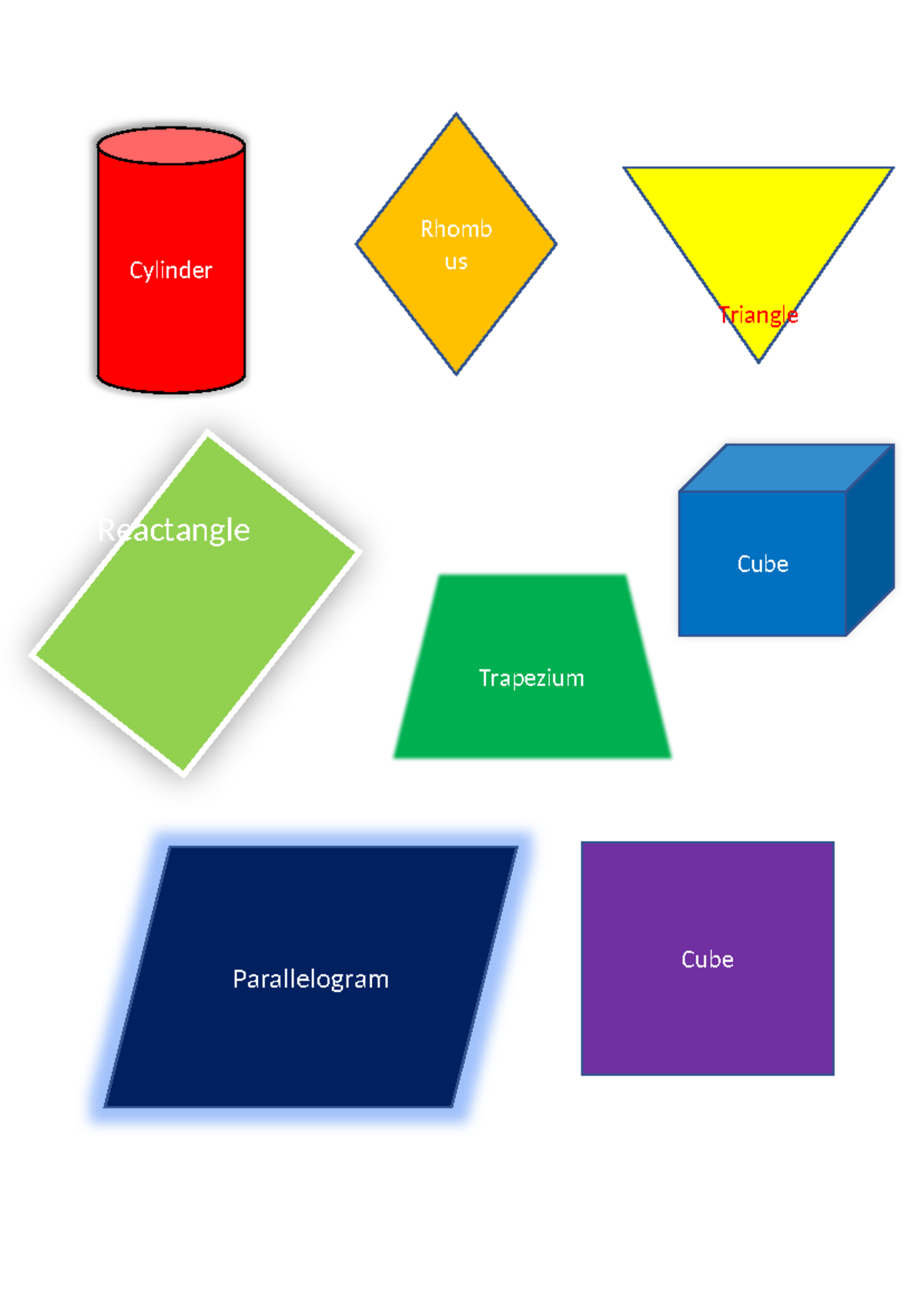 Shapes Practice - Helps you learn more - Cylinder Rhomb us Triangle ...