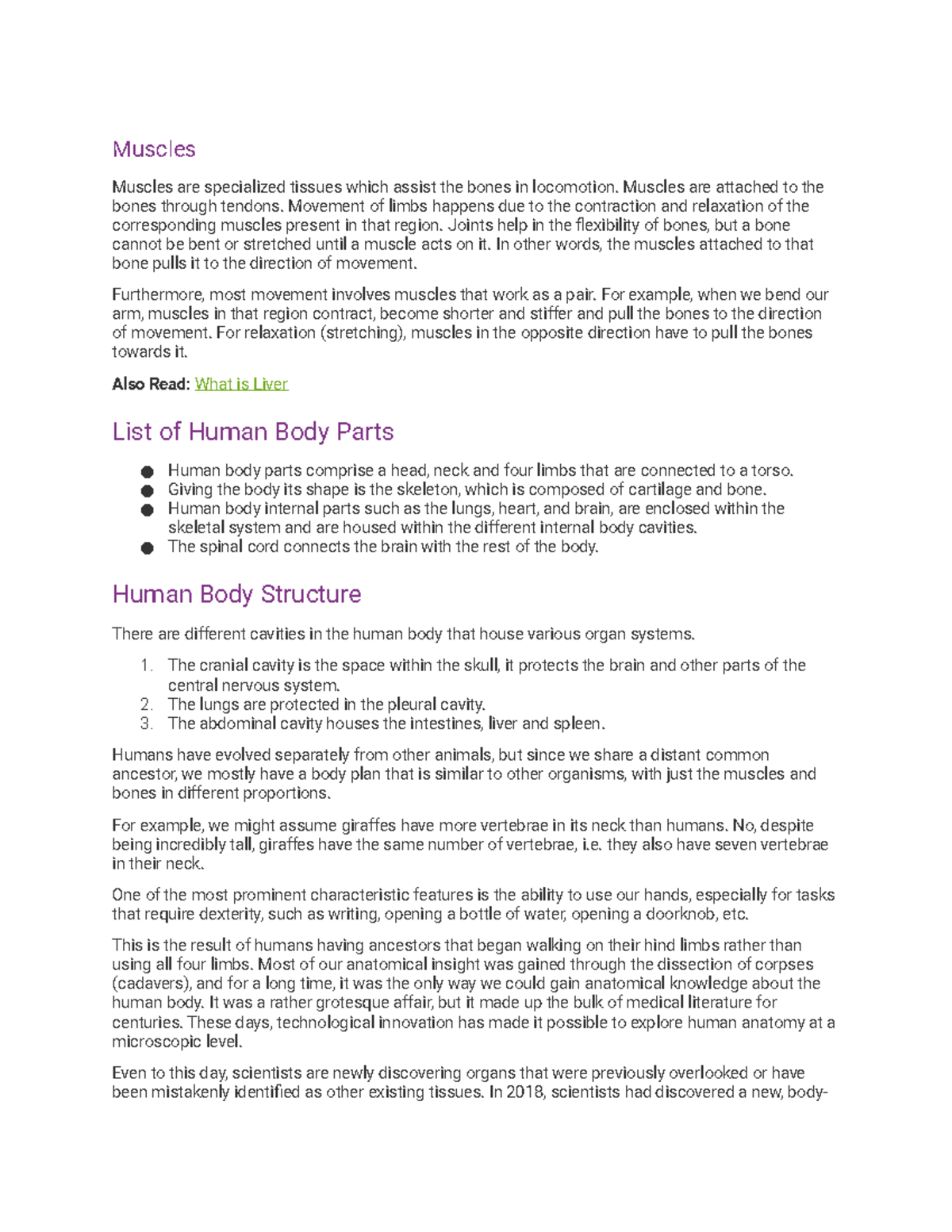 Human Anatomy Notes Part 2 - Muscles Muscles are specialized tissues ...