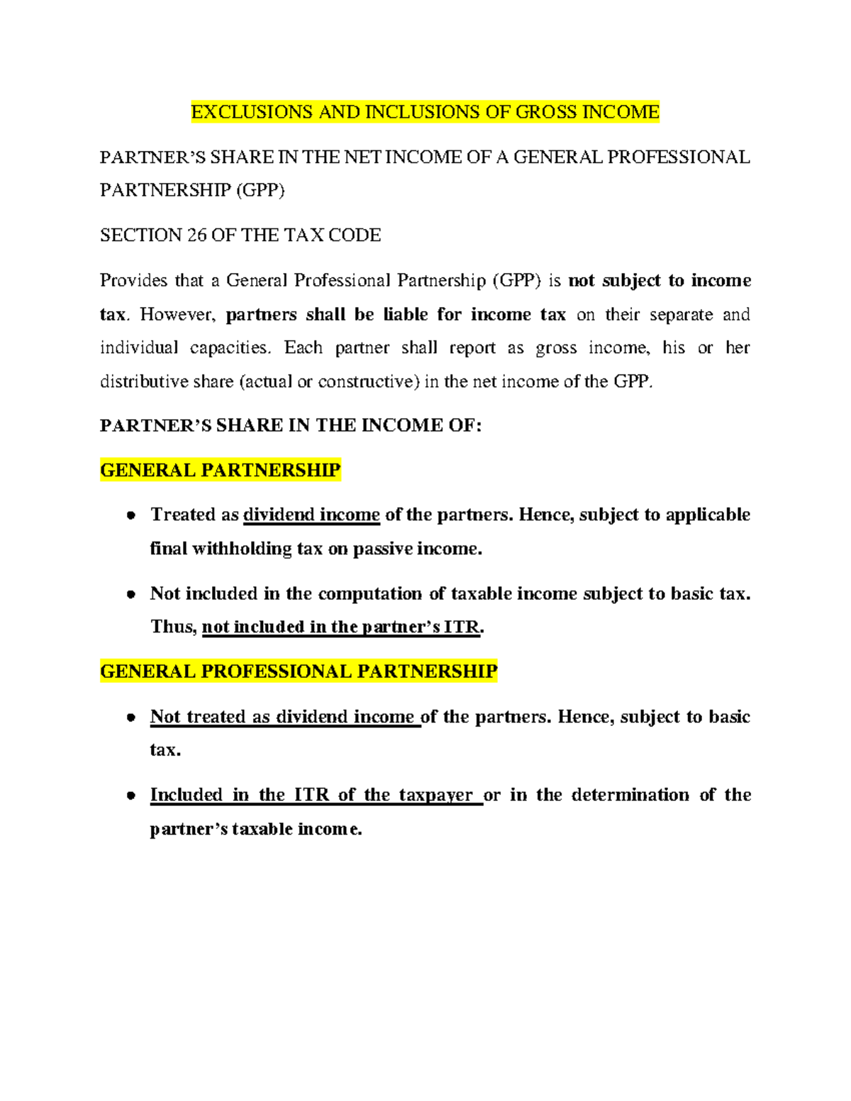 General Professional Partnership - However, partners shall be liable ...