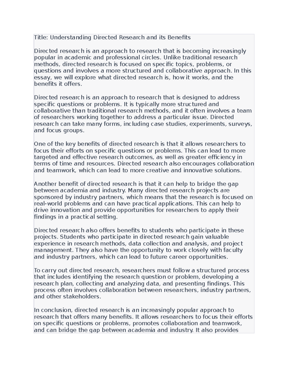 Understanding Directed Research and its Benefits - Unlike traditional ...