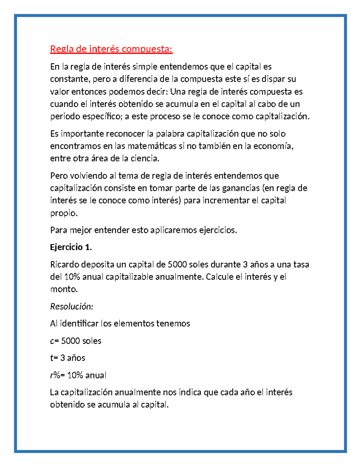 Regla de interés compuesta - Regla de interés compuesta: En la regla de ...