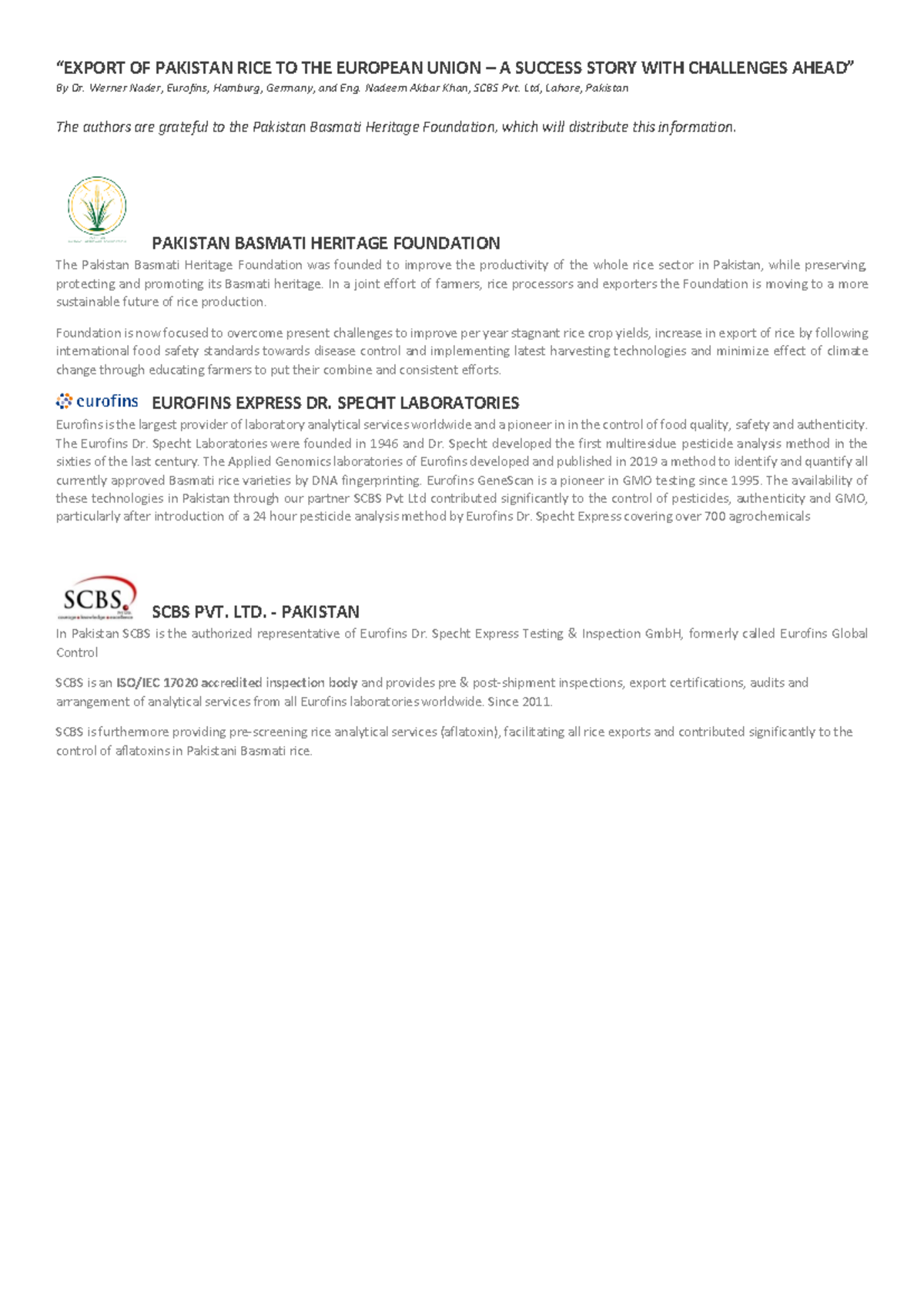 2023 nader akbar-khan export-of-basmati-rice-to-eu-and-uk success-story ...