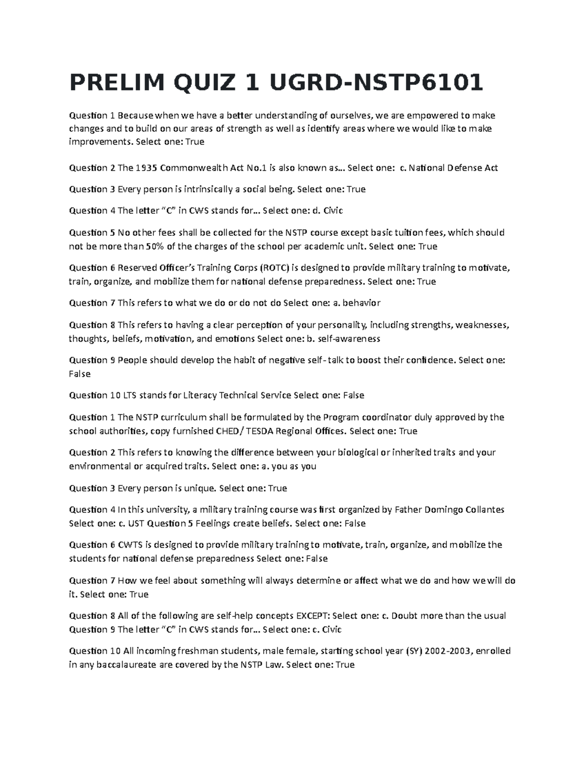 Prelim QUIZ 1 UGRD - LITTLE HELP TO OTHERSLITTLE HELP TO OTHERSLITTLE ...