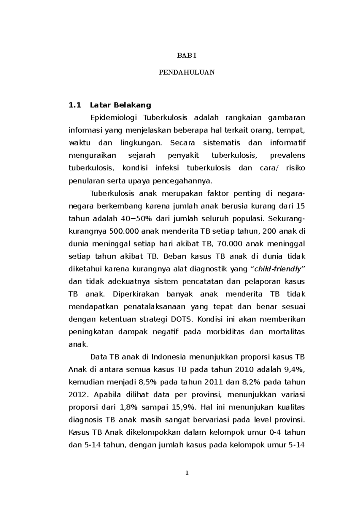 ISI - Paper assignment - BAB I PENDAHULUAN 1 Latar Belakang ...