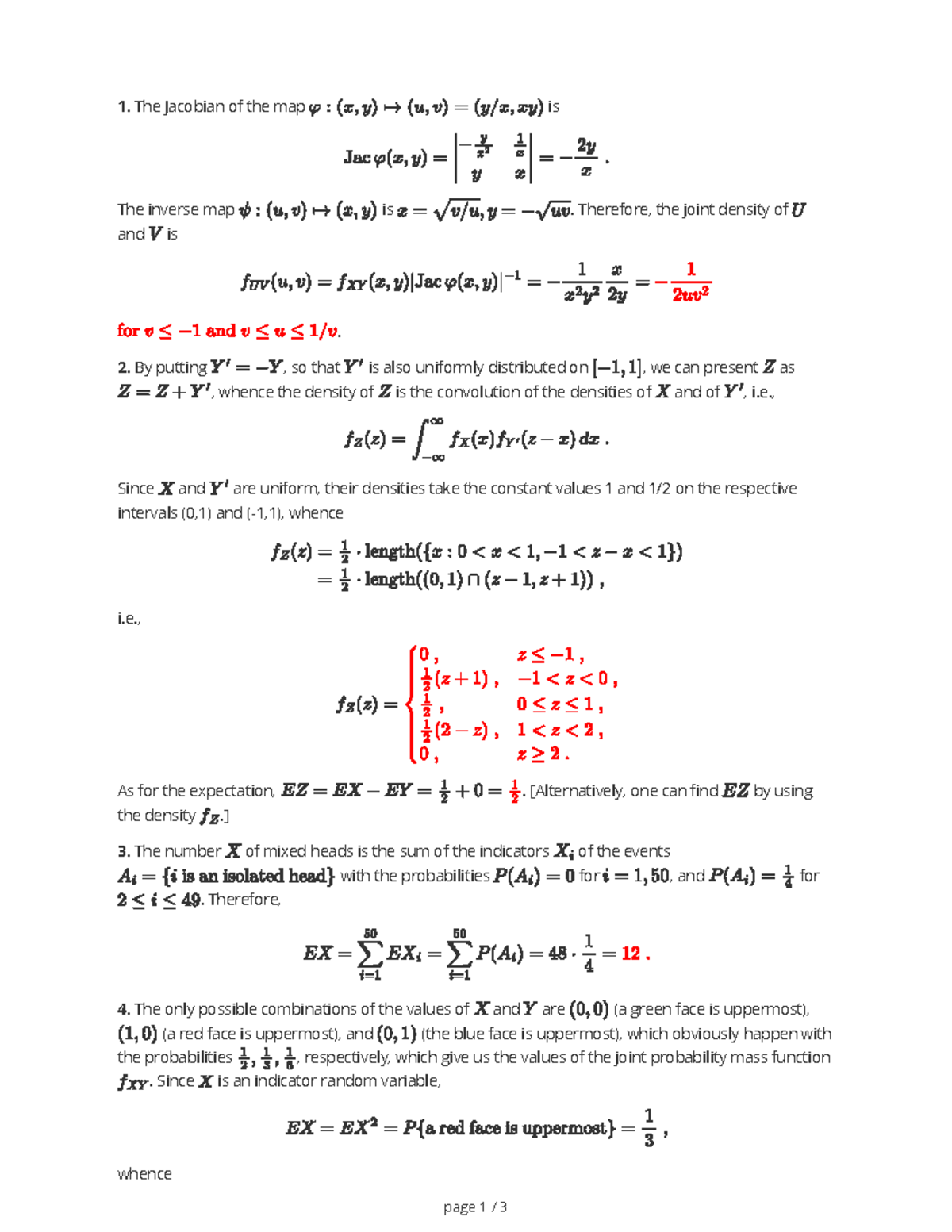 Test 3 solutions - test - The Jacobian of the map is The inverse map is ...