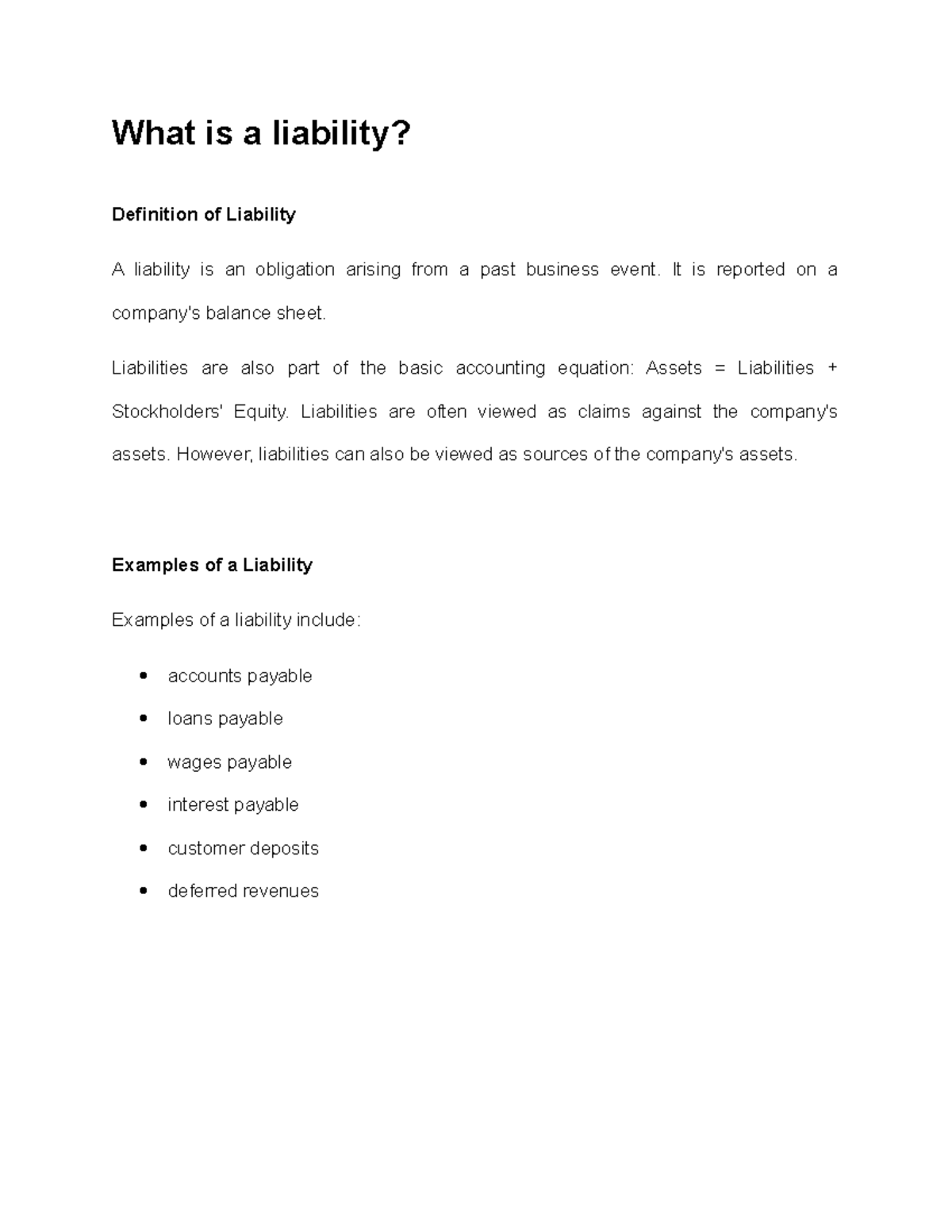 What is a liability - basic Accounting - What is a liability ...