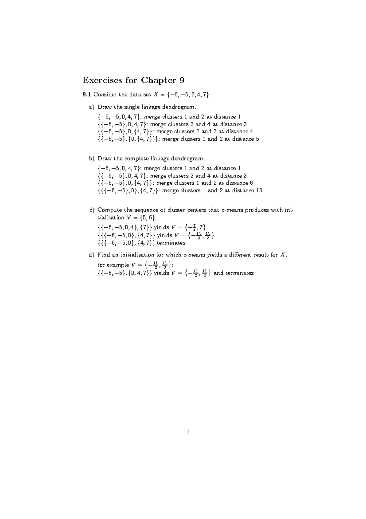 Exercises long 9a - data mining - Exercises for Chapter 9 9 the data ...
