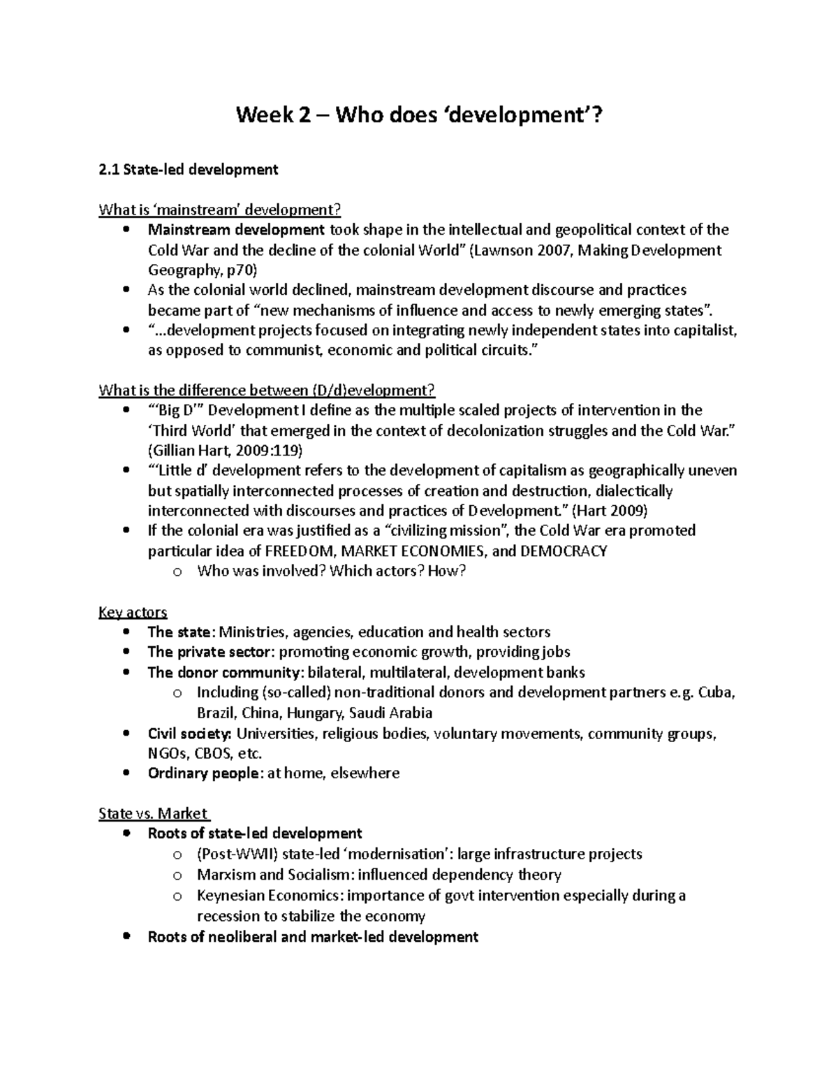 Week 2 Development: Actors Roots and Criticisms - Studocu