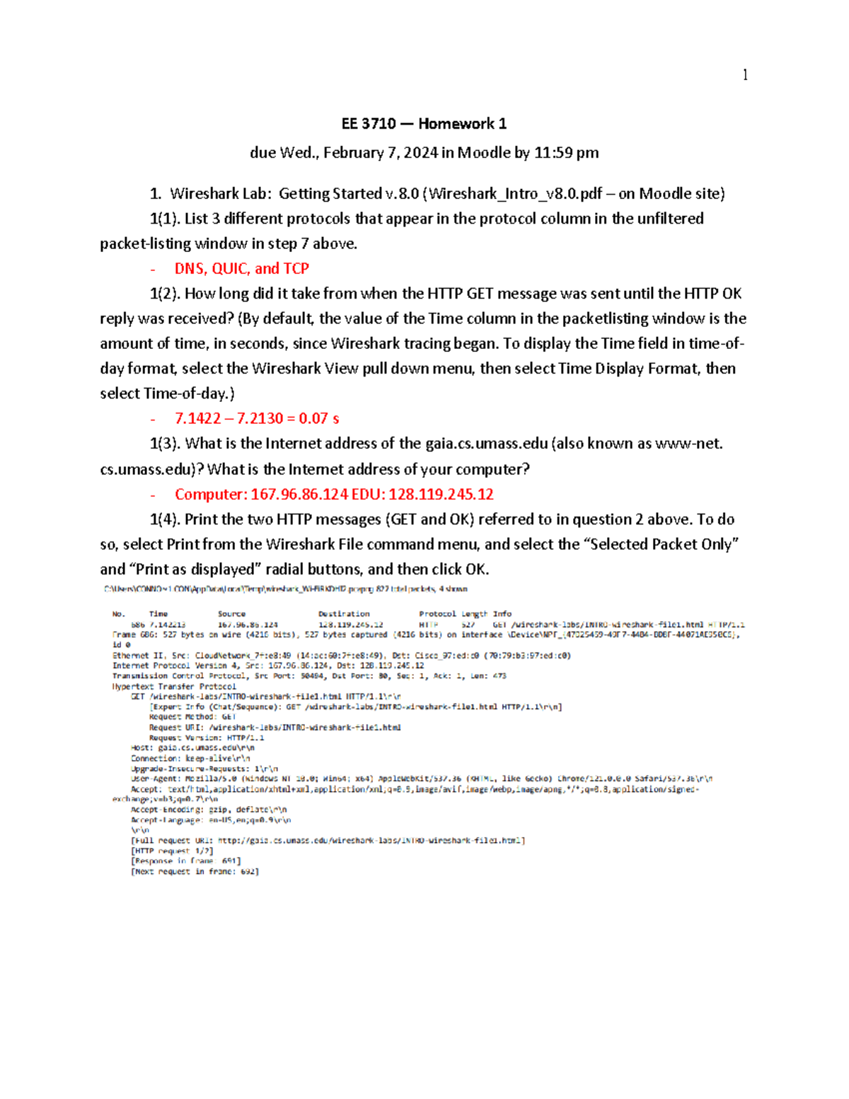 EE 3710 homework 1 - EE 3710 — Homework 1 due Wed., February 7 , 20 24 in Moodle by 11:59 pm ...