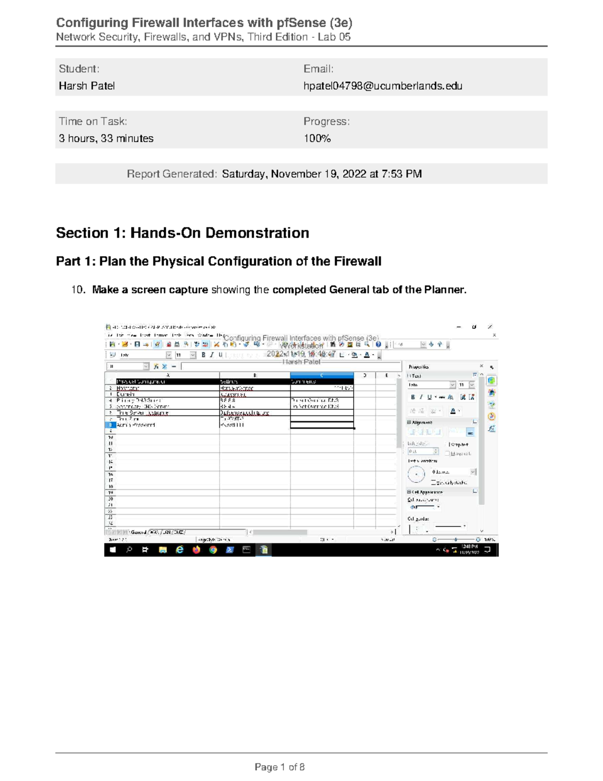 Lab 5 Configuring Firewall Interfaces with pf Sense 3e - Harsh Patel - Network Security ...