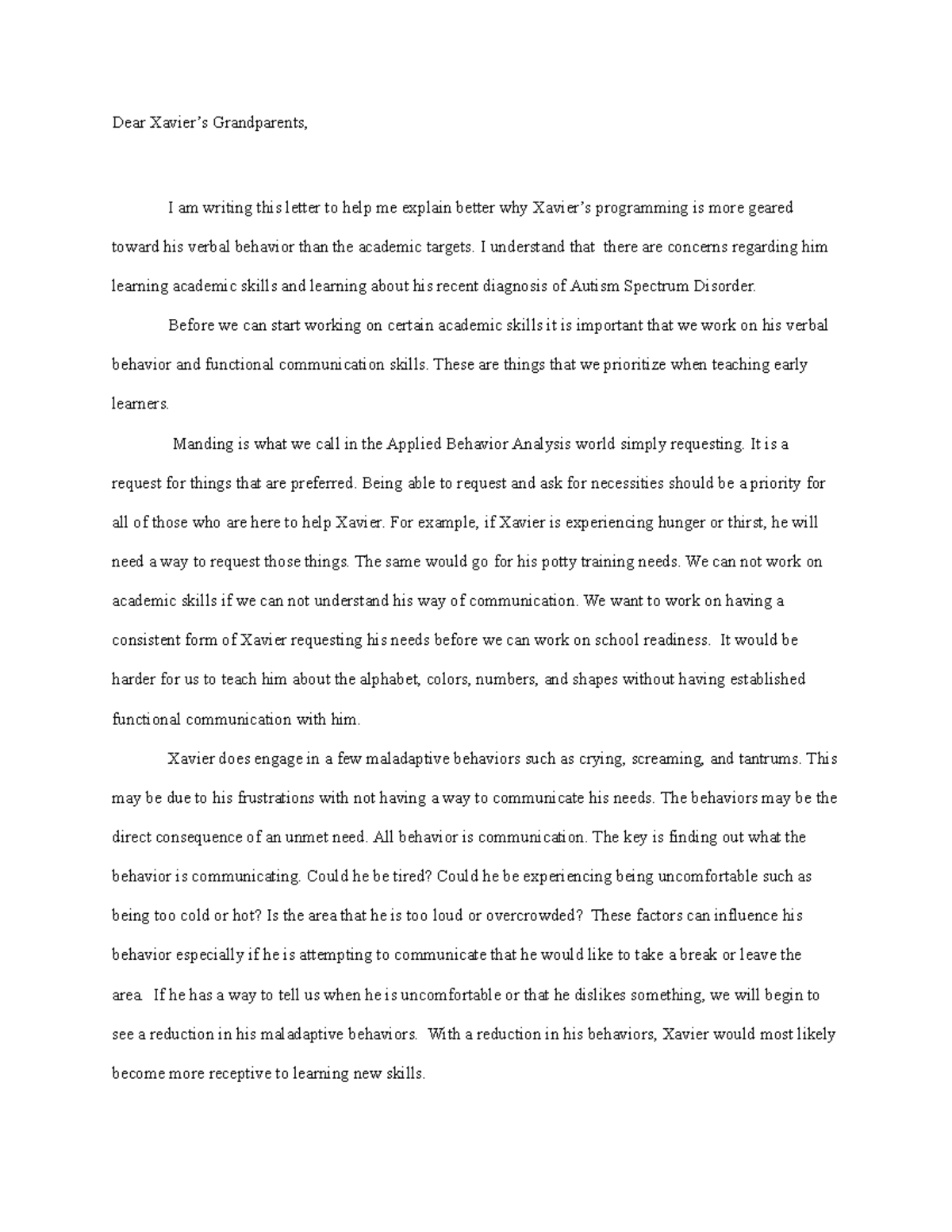 Manding Letter - adv concepts - PSY7709 - CU - Studocu