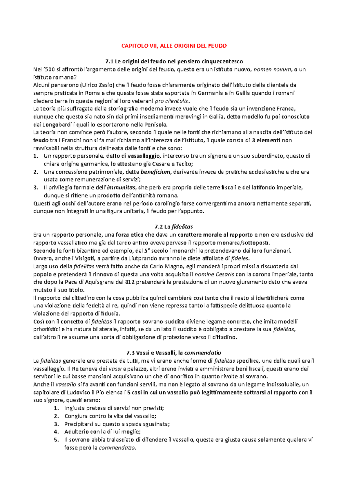 Cortese; Le granid linee della storia giuridica medievale; CAP. 7 ...