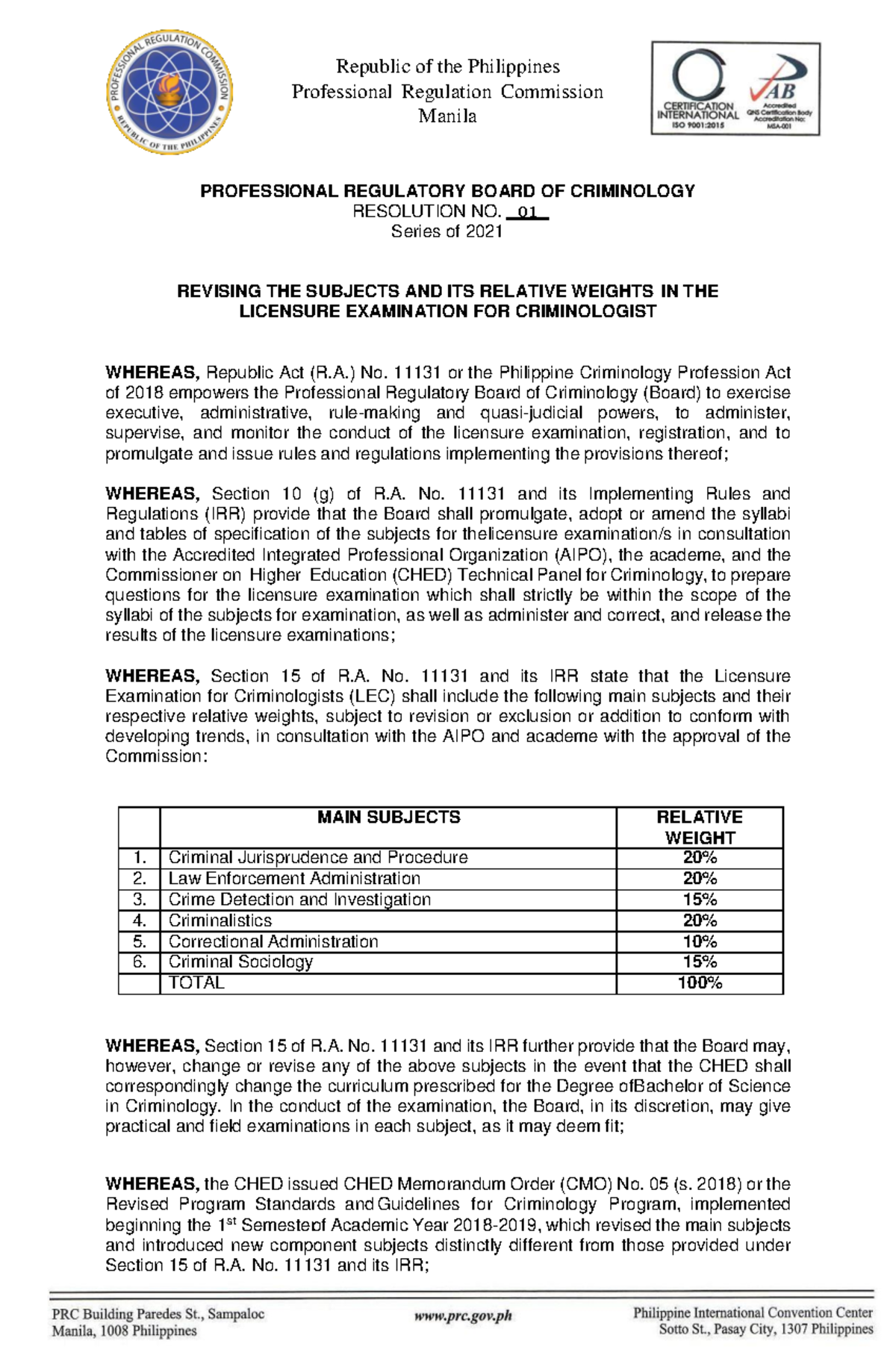 New Crim Syllabus 2022 For Criminology Republic Of The Philippines 