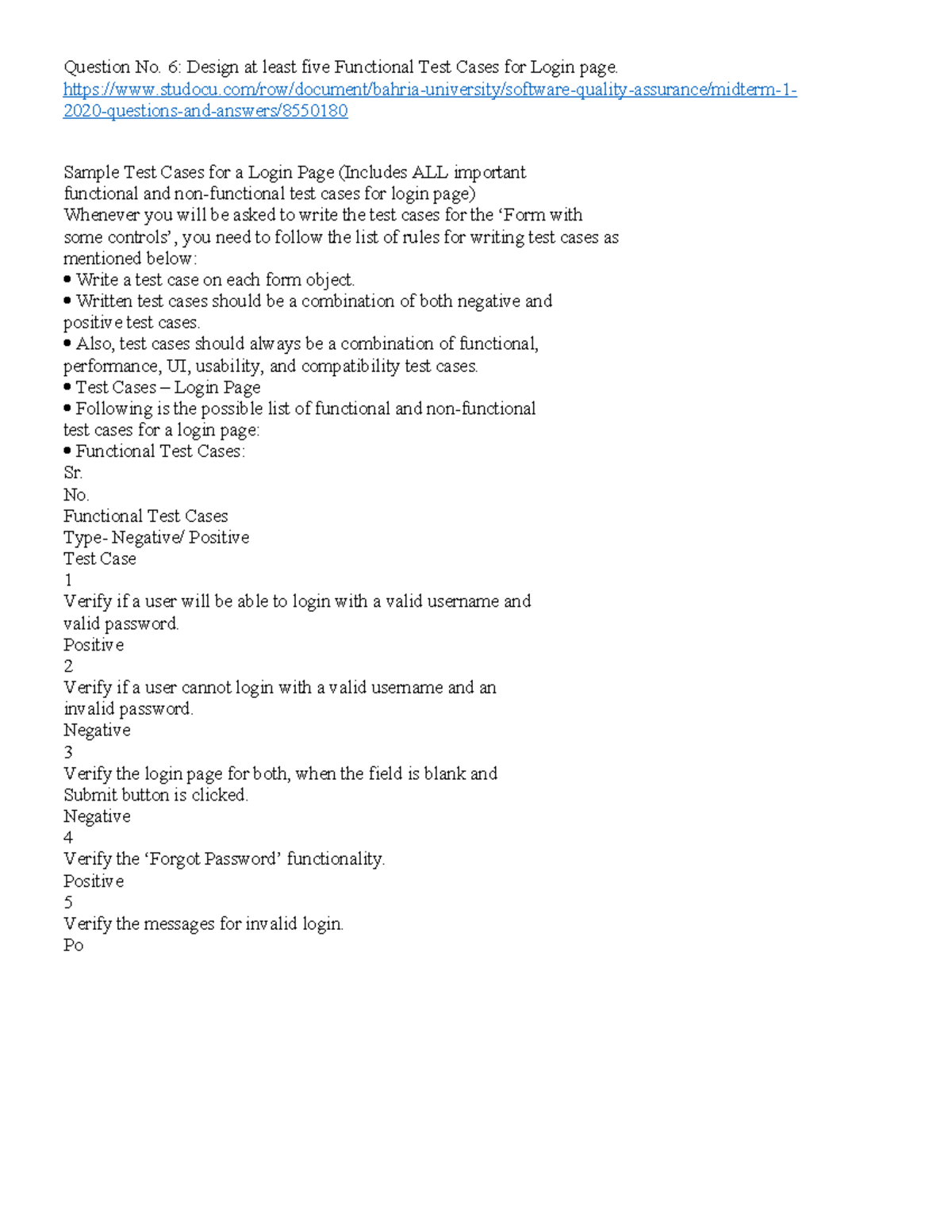 Lecture 2 Software Testing Notes Question No 6 Design At Least Five