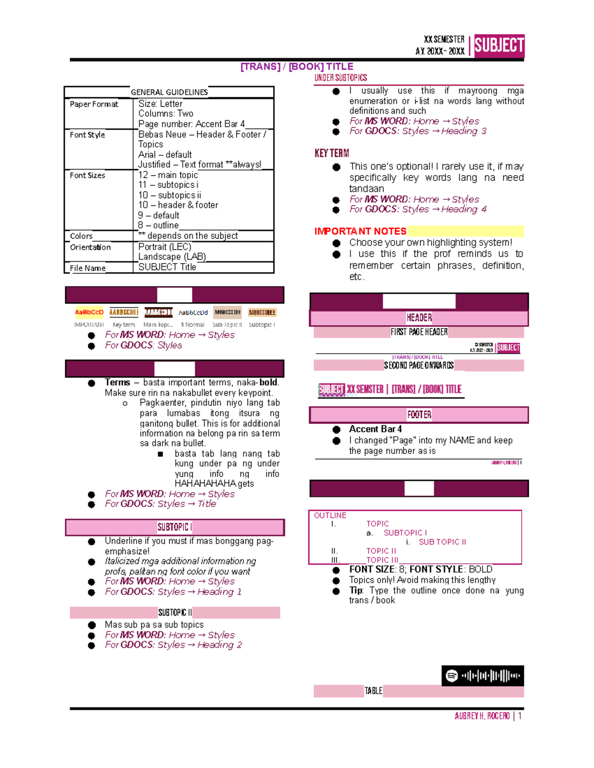 Trans Guide by roceroaubrey - |SUBJECT [TRANS] / [BOOK] TITLE GENERAL ...