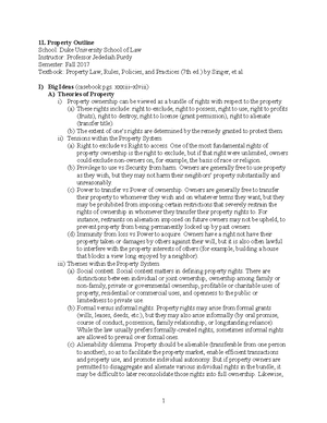 Property Attack Outline - Trespass Attack (Right to Exclude) Common law definition “Unprivileged ...