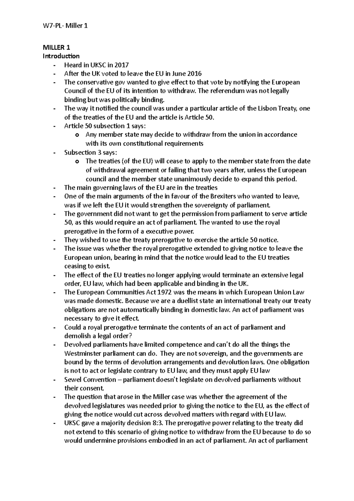 Miller 1 - W7-PL- Miller 1 MILLER 1 Introduction - Heard in UKSC in ...