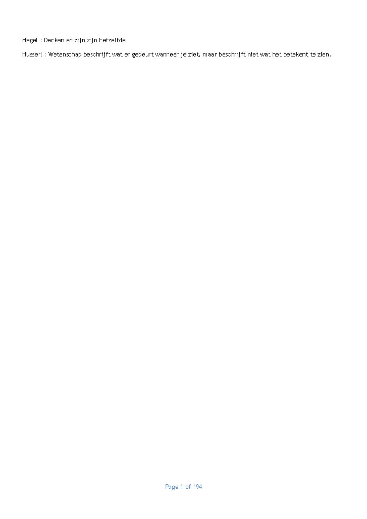 Historische inleiding tot de wijsbegeerte 2de Zit - Hegel : Denken en ...