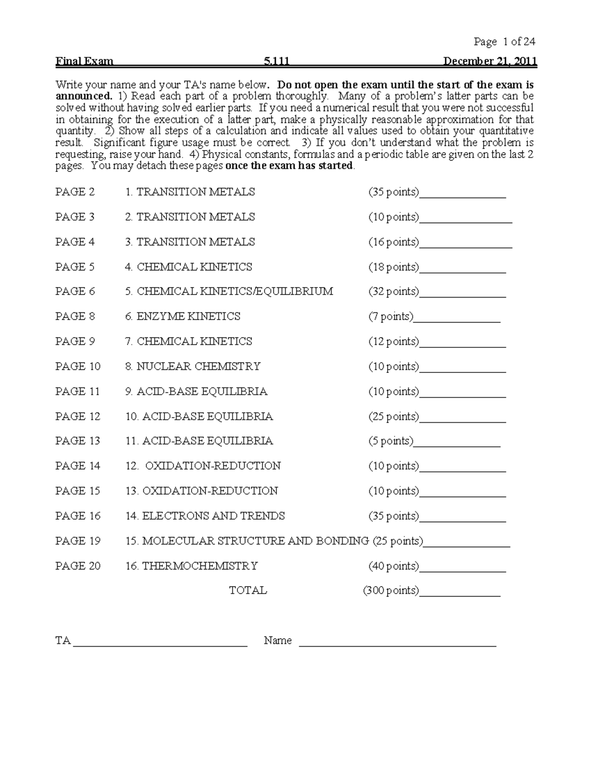 Final-Exam F 11 2 0 - Practice Exam - Final Exam 5 December 21, 2011 ...
