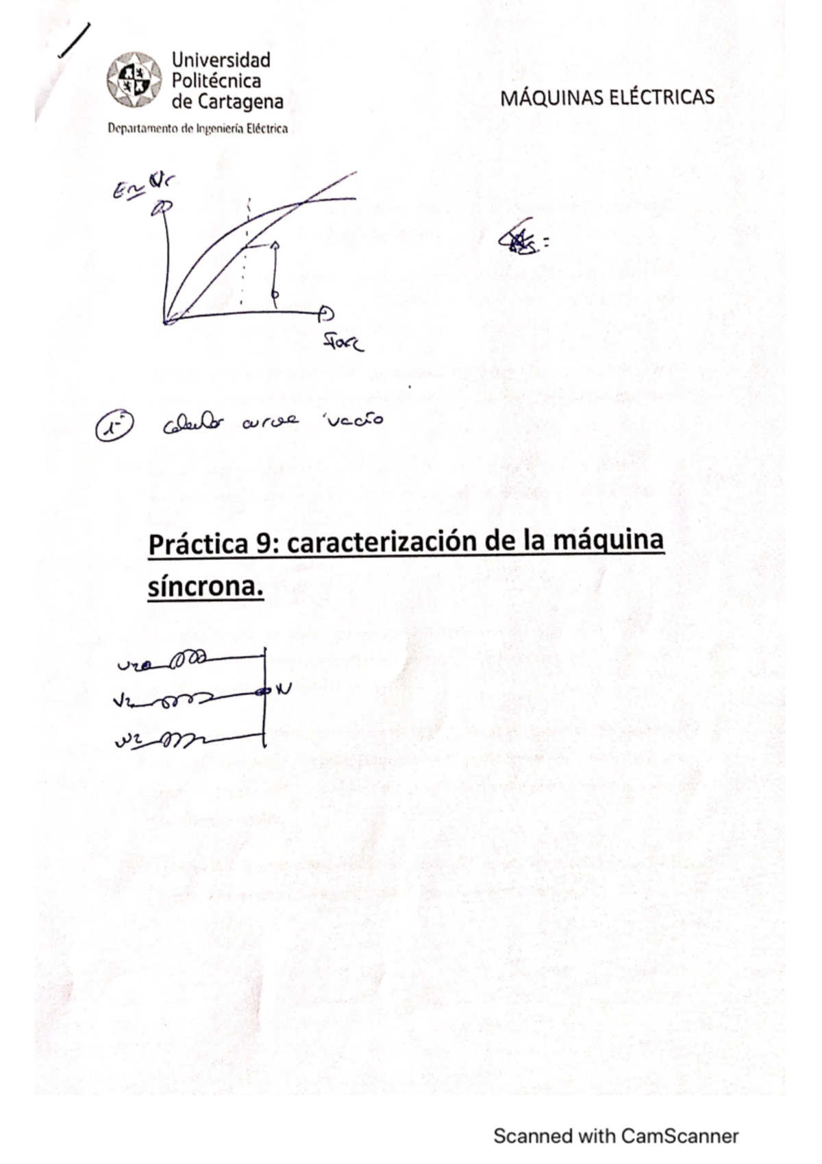 P9 caracterizacion maquina sincrona - Máquinas Eléctricas Rotativas - Studocu