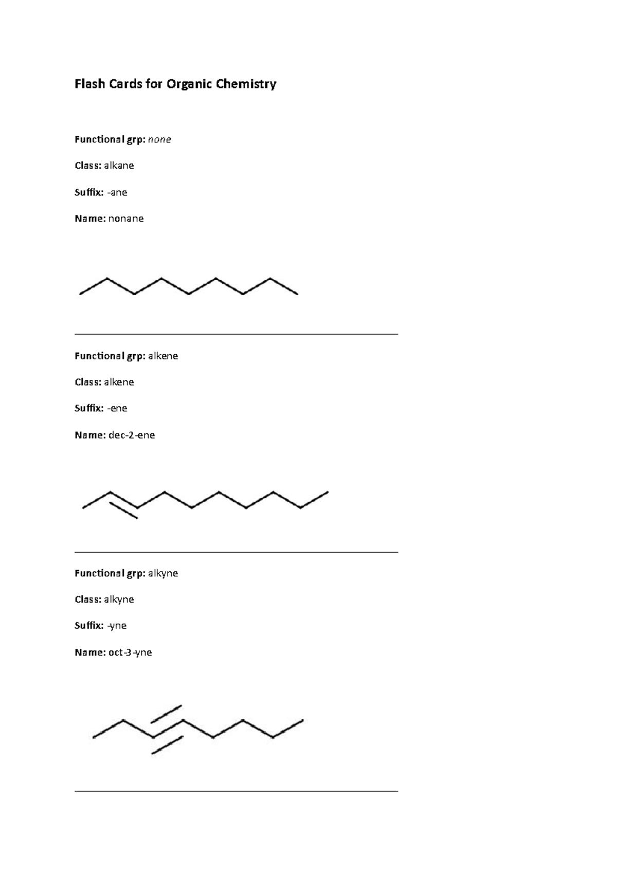 Flash Cards -organic chemistry - Flash Cards for Organic Chemistry ...