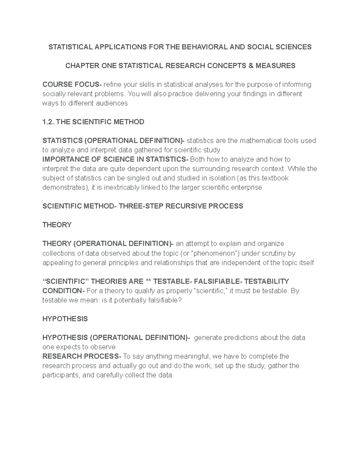 STATISTICAL APPLICATIONS FOR THE BEHAVIORAL AND SOCIAL SCIENCES - You ...