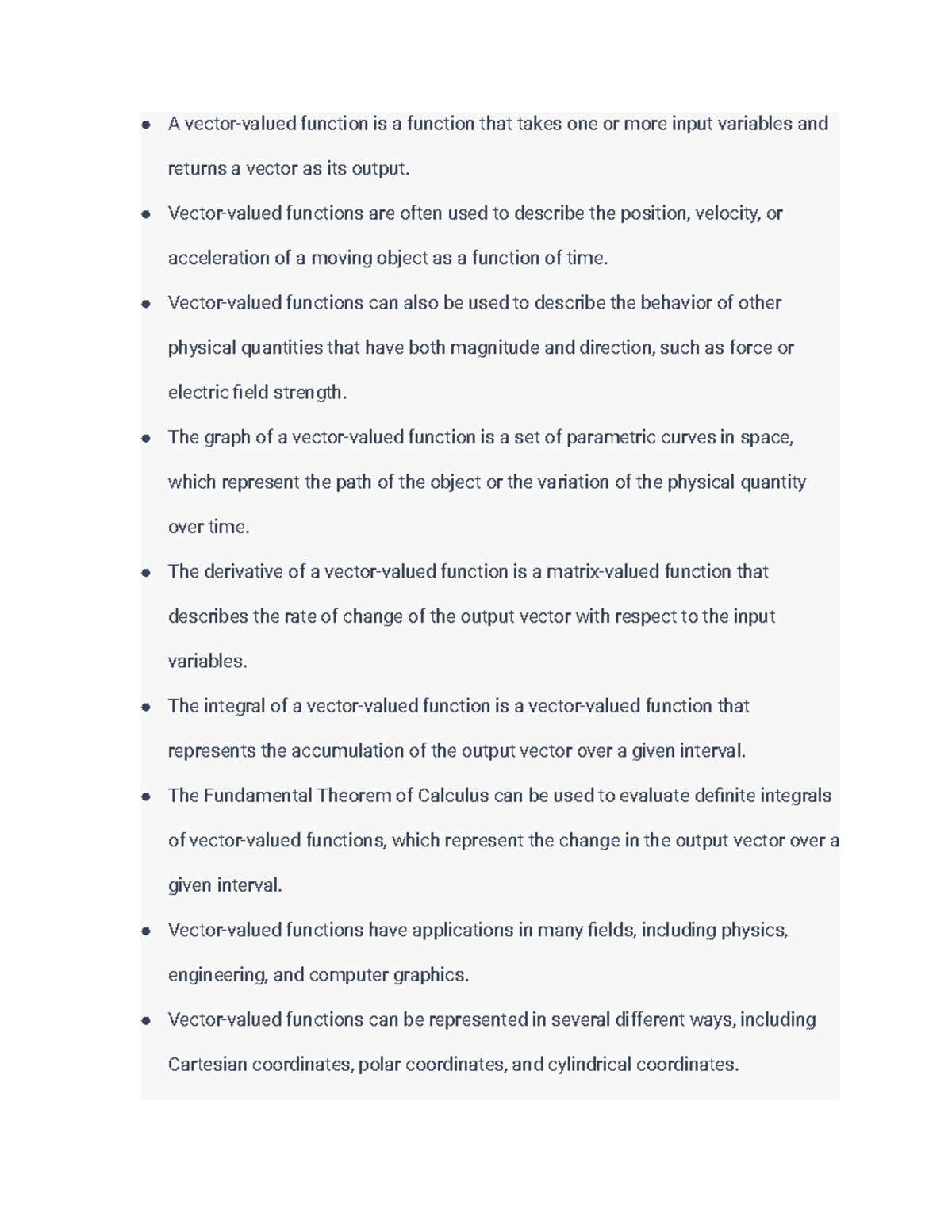 Vector Valued Functions - A vector-valued function is a function that ...