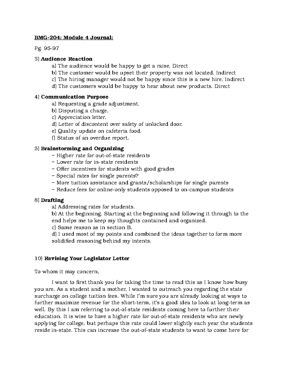 Module 4 - Journal (BMG 204) - BMG-204: Module 4 Journal: Pg. 95 ...