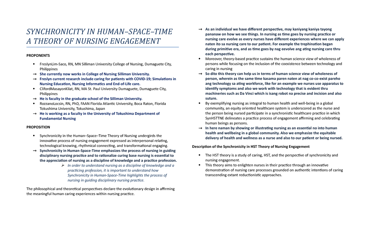 Synchronicity IN Human - SYNCHRONICITY IN HUMAN–SPACE–TIME A THEORY OF ...