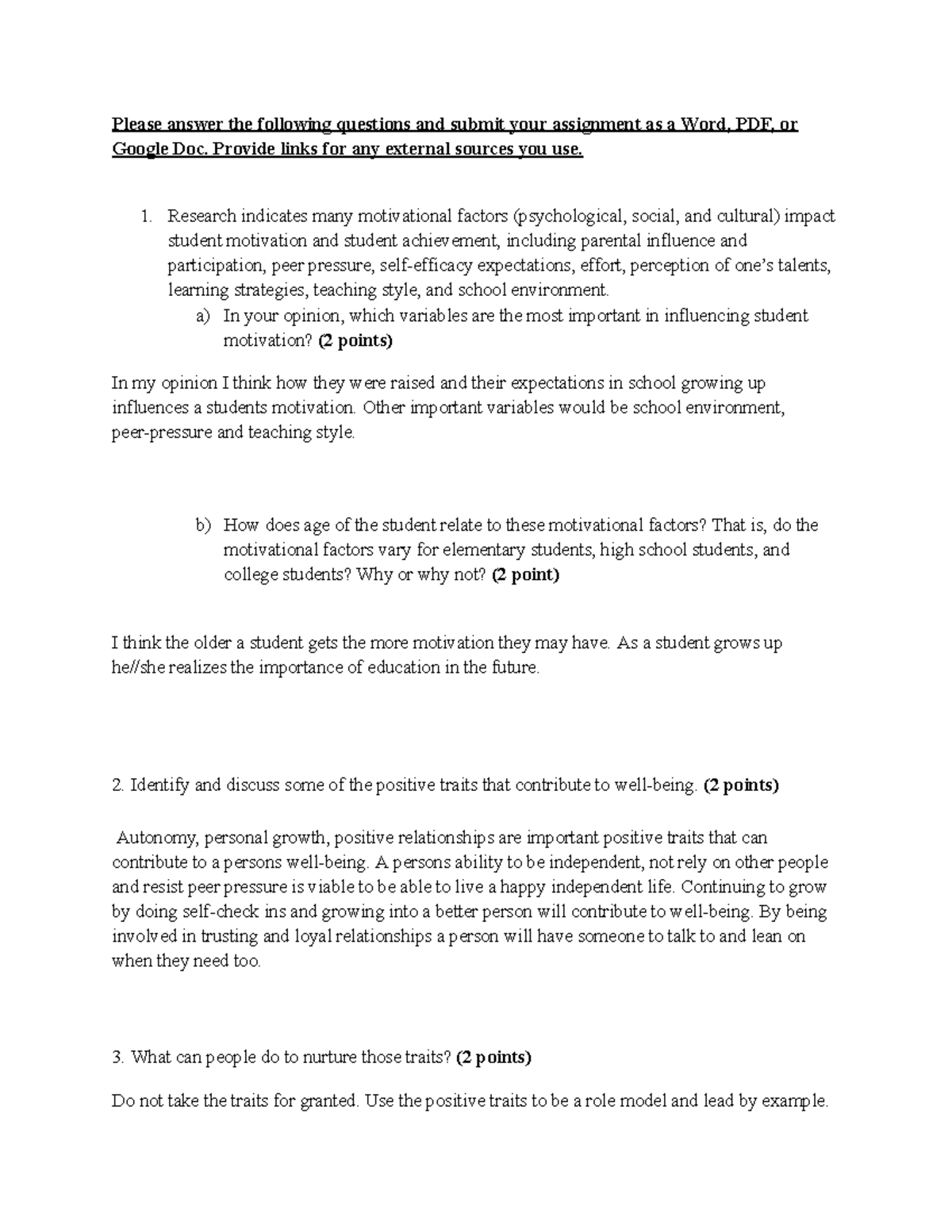 Student Recitation Activity #5 - Please answer the following questions ...