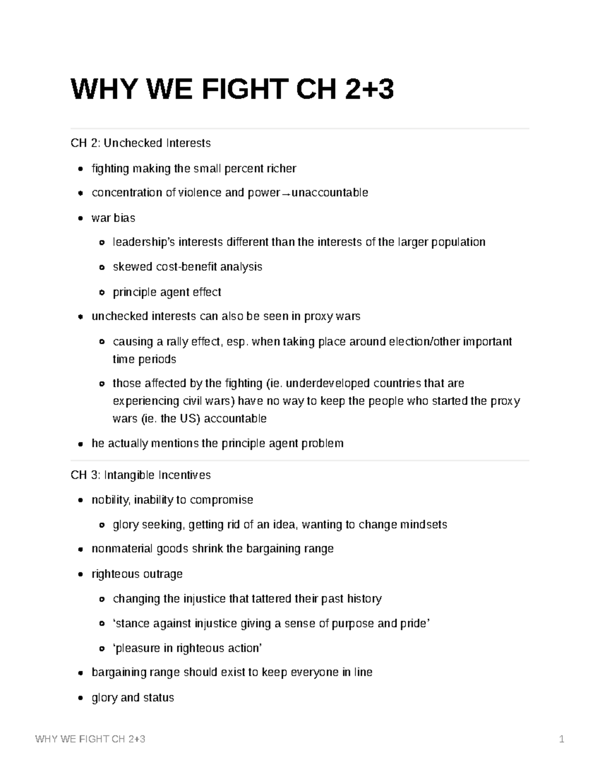 Why We Fight CH 2 +3 - WHY WE FIGHT CH 2+3 1 WHY WE FIGHT CH 2+ CH 2 ...