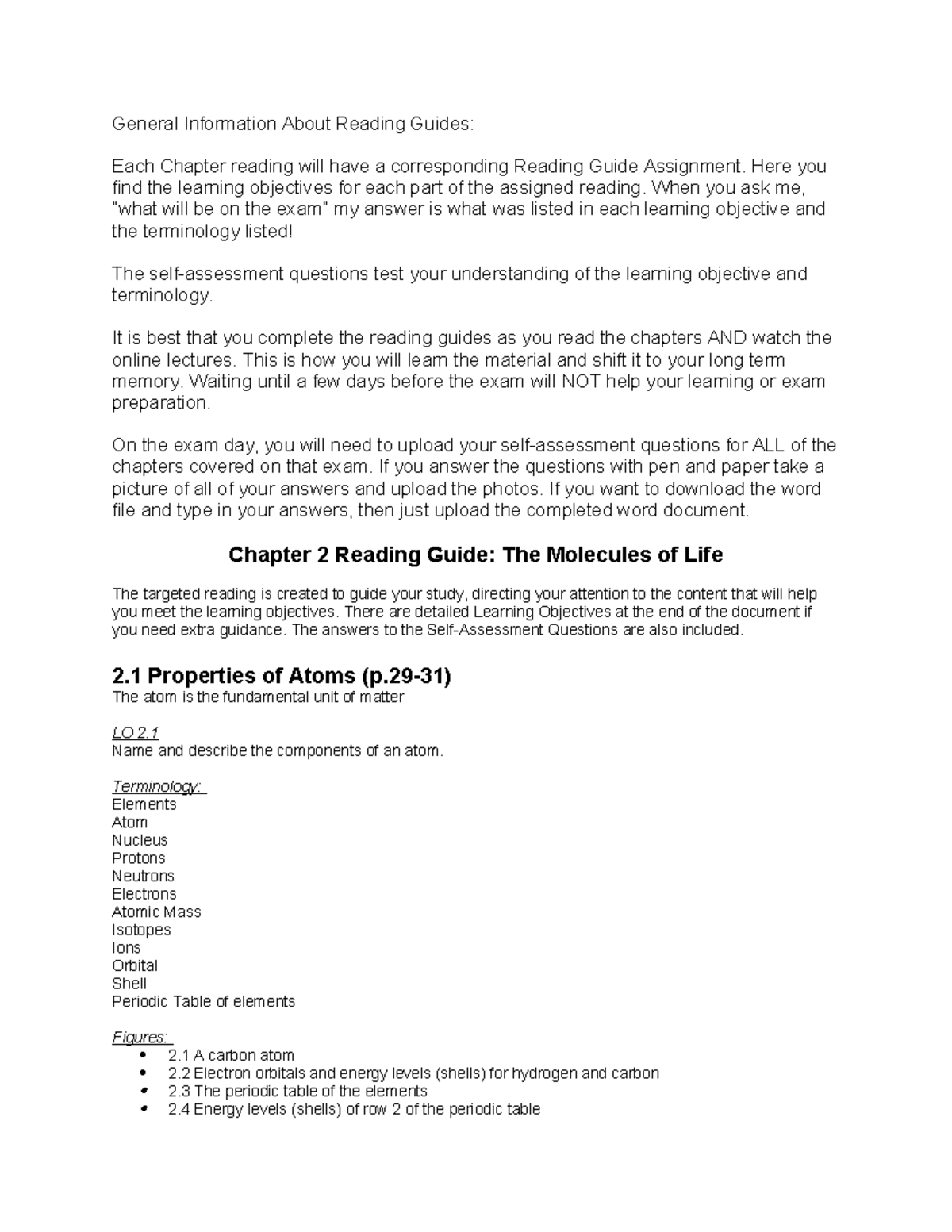 Ch 2 reading guide - Summary Biology: How Life Works - General ...
