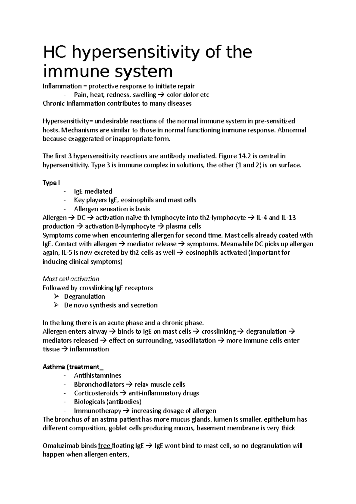HC10 hypersensitivity of the immune system - HC hypersensitivity of the ...