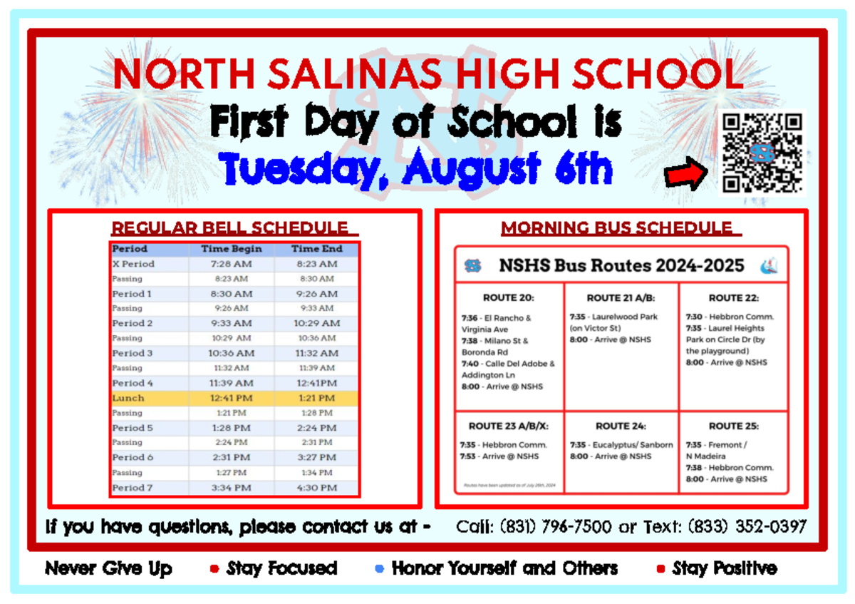 2024-2025 NSHS First Day of School - If you have questions, please ...