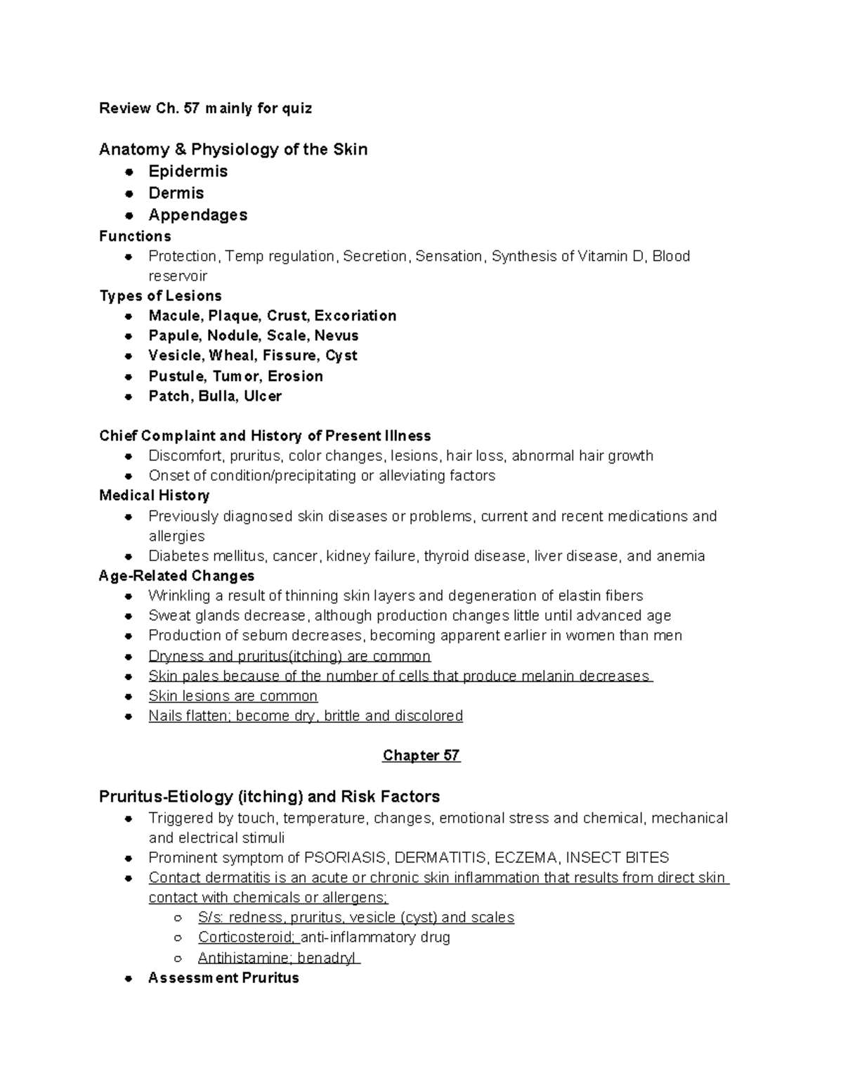 Ch. 56 Intro Integumentary Ch. 57 Skin Orders - Review Ch. 57 mainly ...
